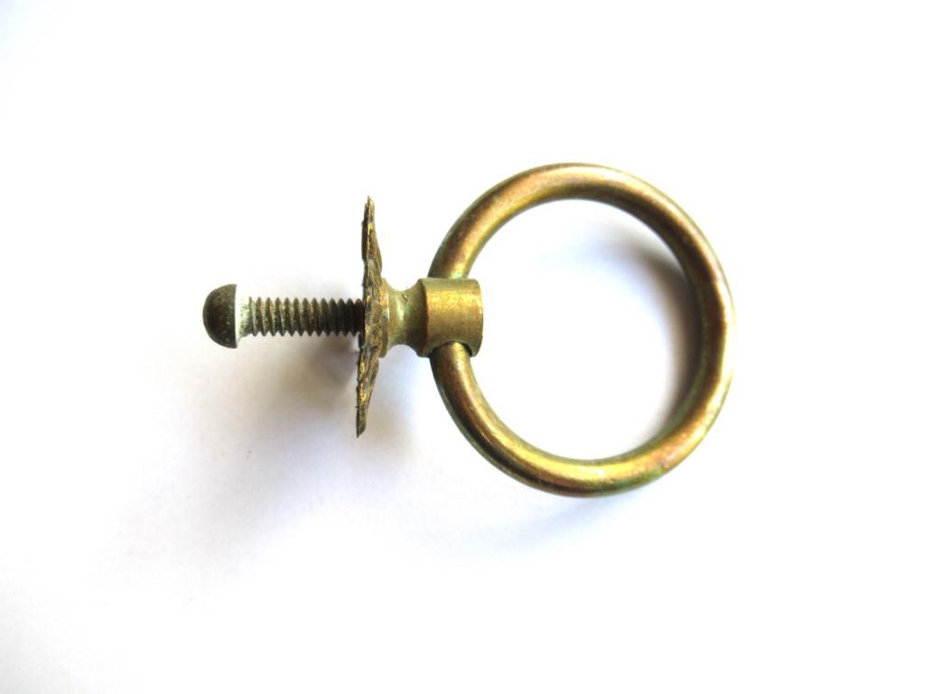 1 (ONE) Antique Solid Brass Ring Pull, Drop Ring Drawer pull. – UpperDutch