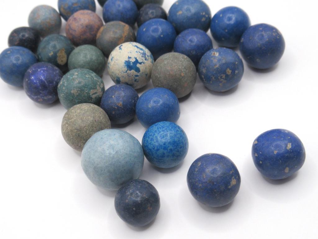 Antique Clay Marbles - Blue - set of 30. – UpperDutch