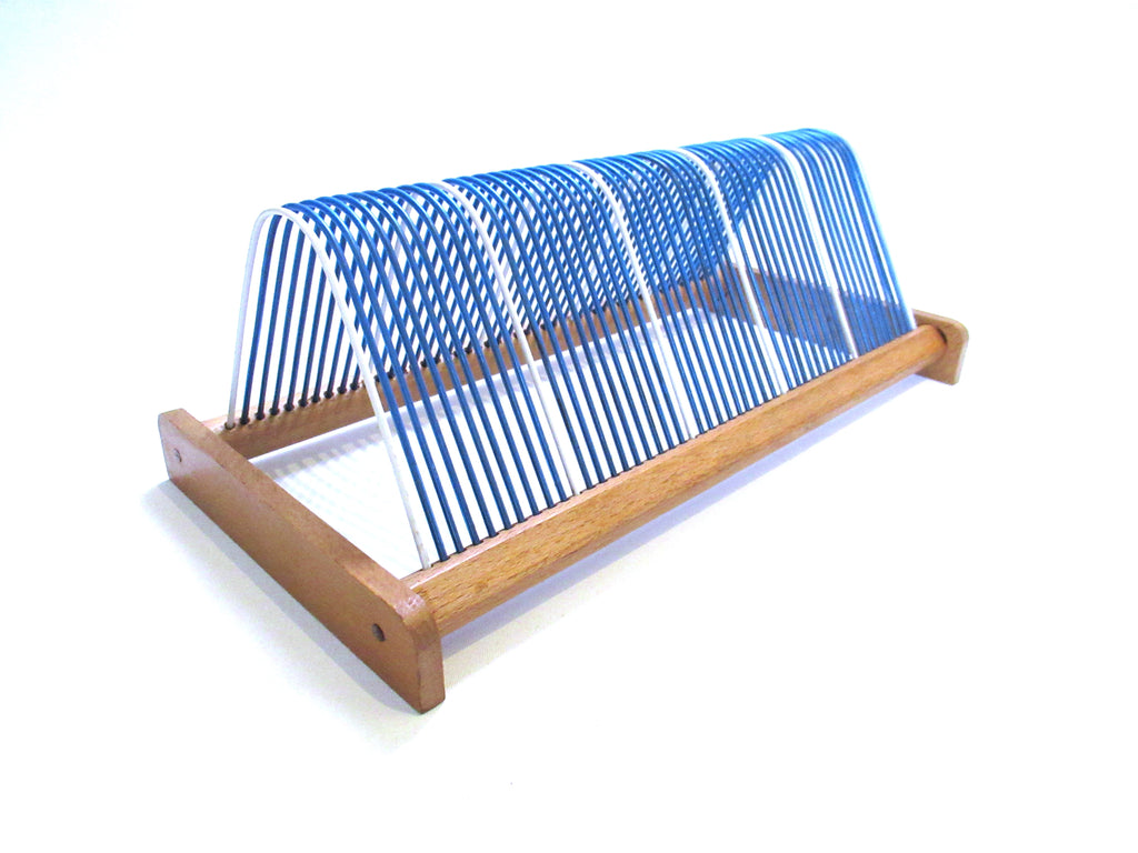 Blue and white record storage rack, lp stand for 7", 10" and 12" recor ...