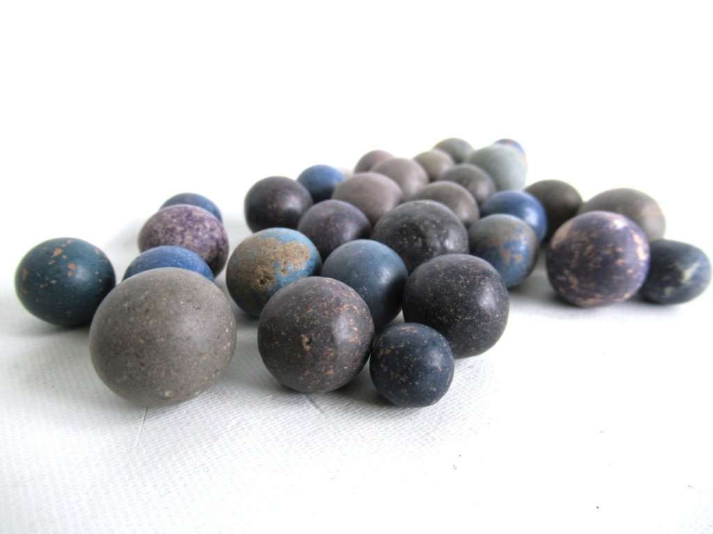 Clay Marbles, Set of 30 blue Antique Clay Marbles, Antique marbles ...