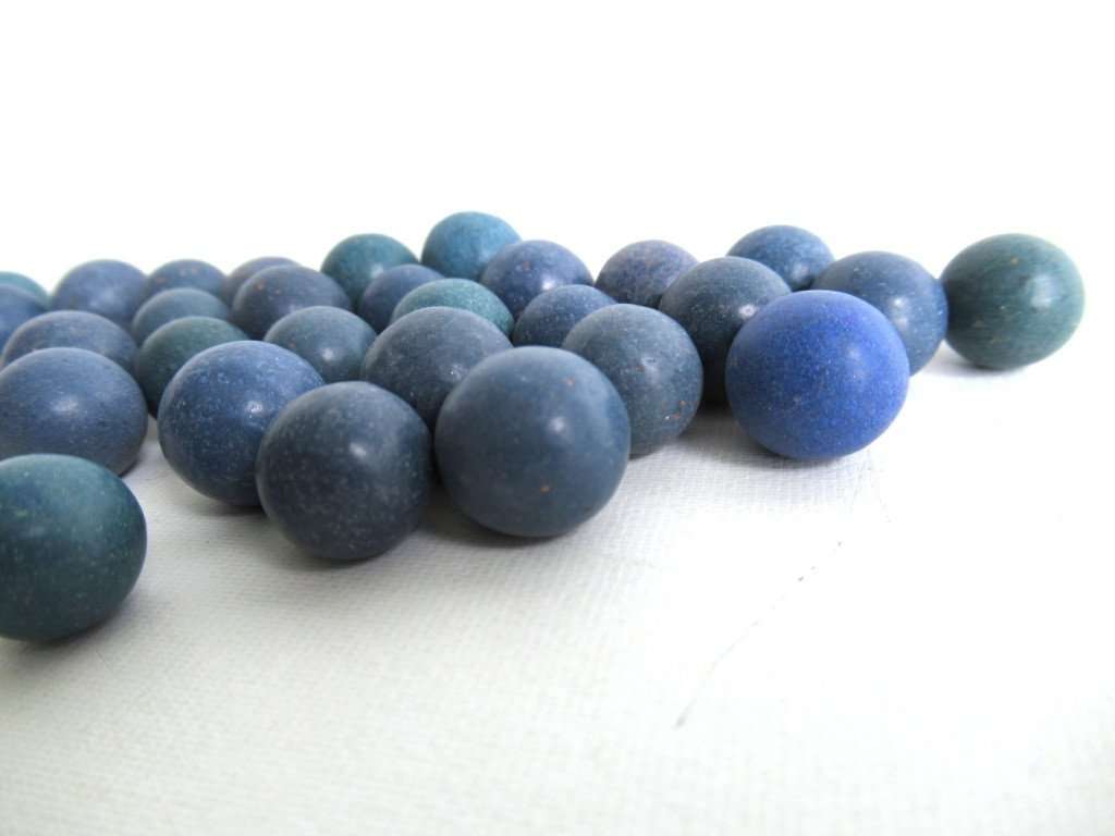 Blue Clay Marbles, Set of 30 Antique Clay Marbles, Antique marbles ...
