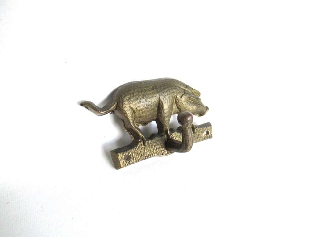 Antique Pig Hook, Solid Brass Wall hook Coat hook, Kitchen hook, Towel ...