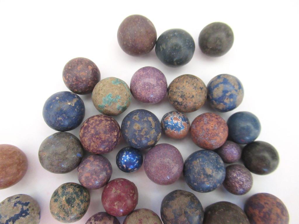 Set of 30 Antique Clay Marbles – UpperDutch