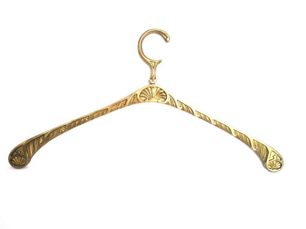 1 (one) Brass Clothes Hanger, Clothes Hangers, Antique French Coat han ...