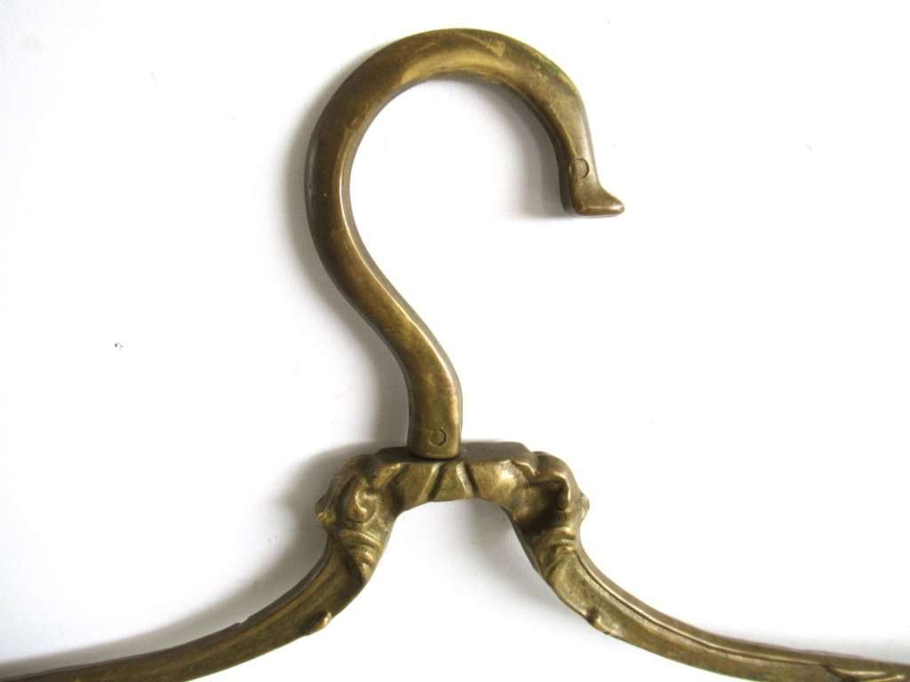 1 (one) Brass Clothes Hanger, Clothes Hangers, Antique French Coat han ...