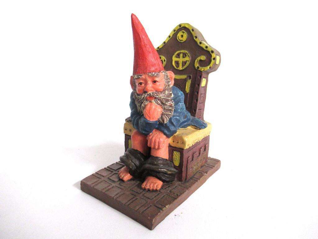 Gnome figurine 'Theodor' after a design by Rien Poortvliet. Gnome on t ...