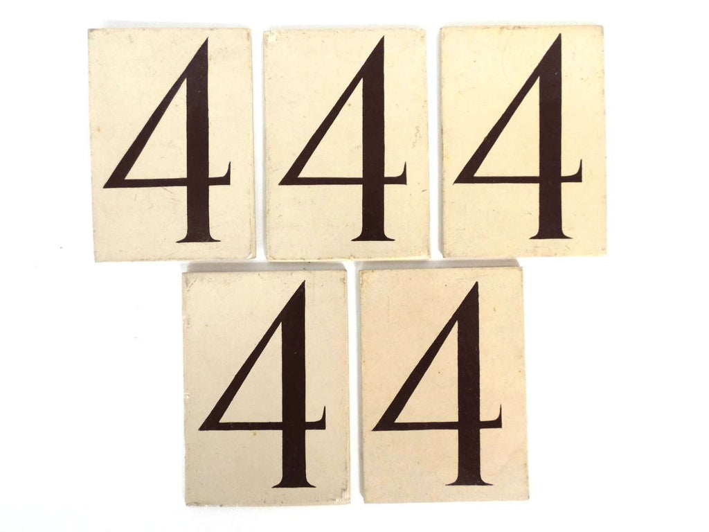 ONE Antique Four, wooden Number 4, Authentic Hand painted Number four ...