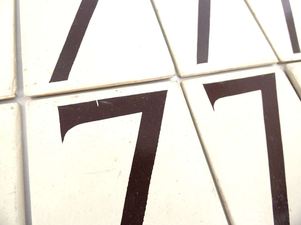 ONE Antique Seven, wooden Number 7, Authentic Hand painted Number seve ...