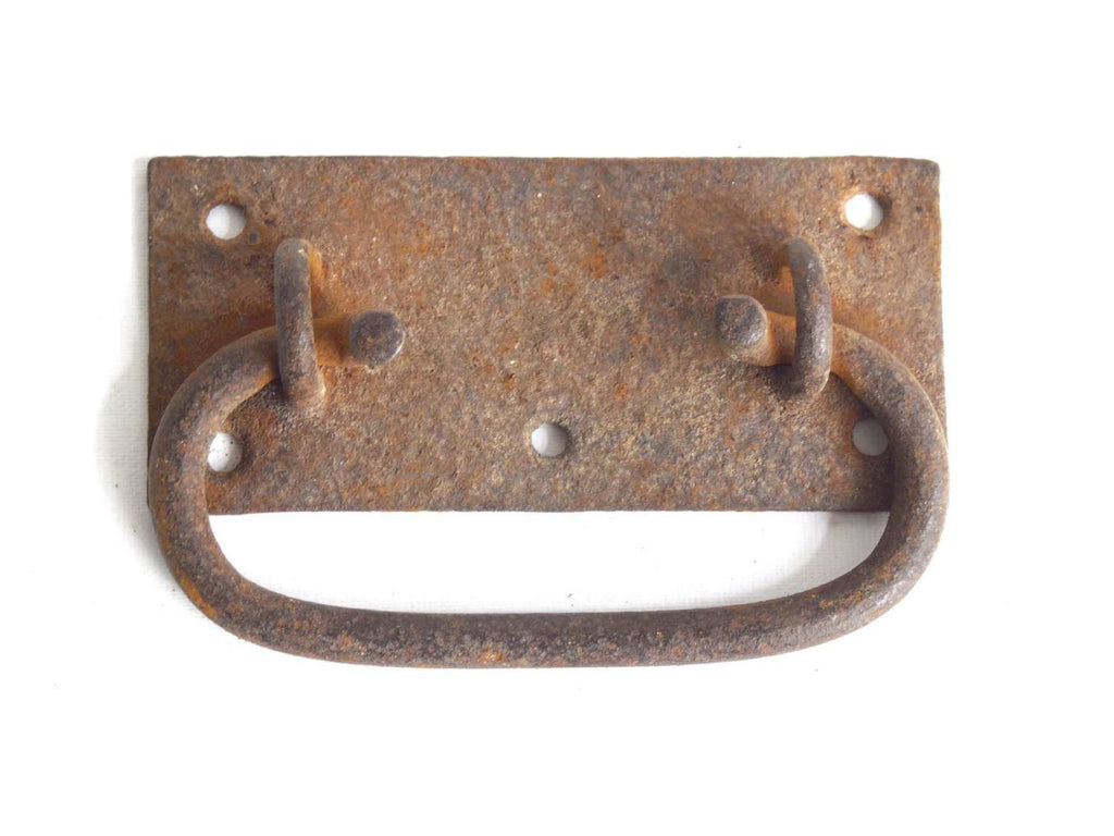 Large Rusty Antique Chest Handle / Drawer Handle / drop pull. Rustic h ...
