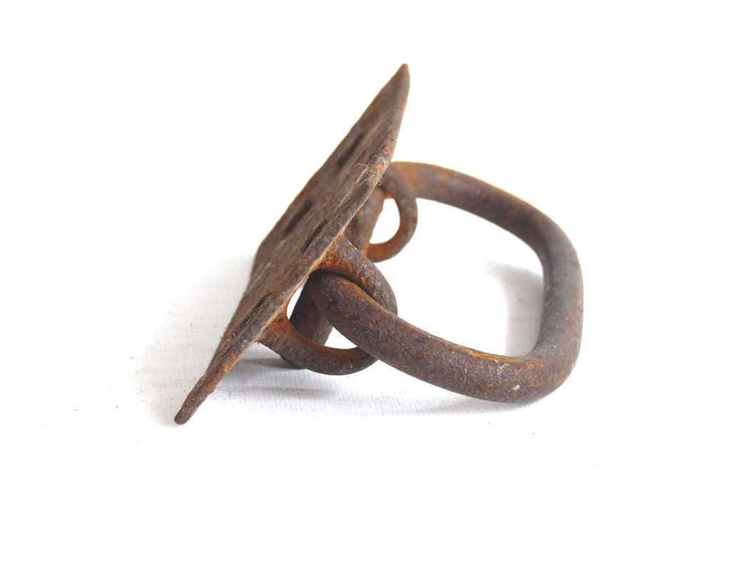 Large Rusty Antique Chest Handle / Drawer Handle / drop pull. Rustic h ...