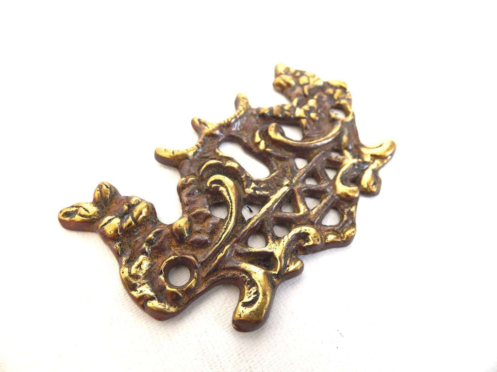 1 (ONE) Antique Brass Keyhole cover, escutcheon, keyhole frame plate ...