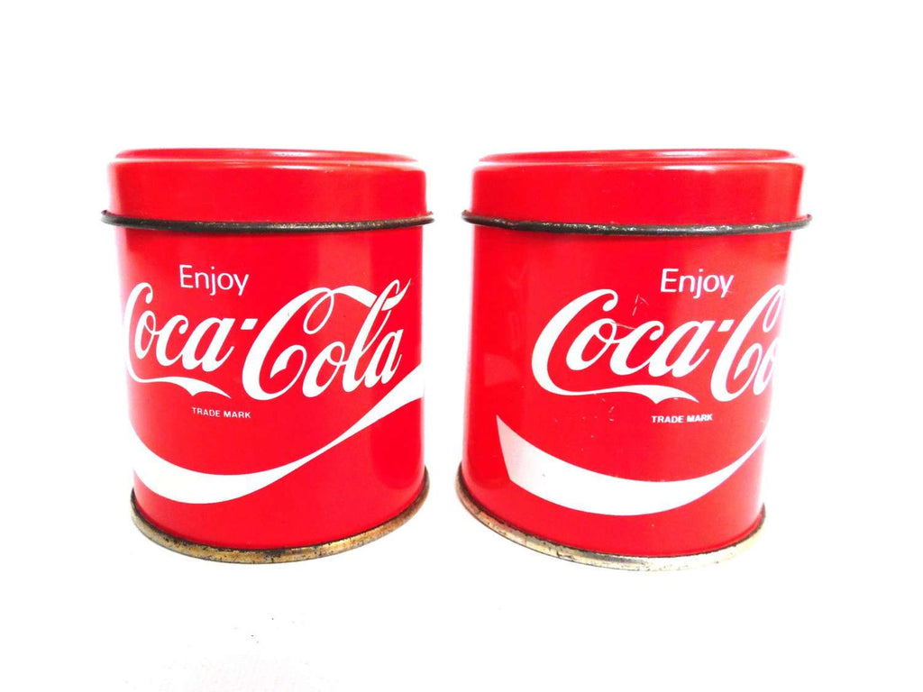 Set of 2 Small Coca Cola Storage Tin, Coca Cola Tin. Metal box, Coca C ...