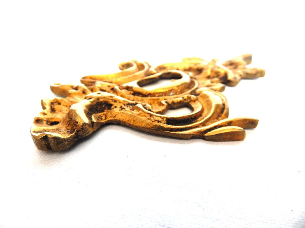 1 (ONE) Large Antique Solid Brass Keyhole cover, escutcheon, keyhole f ...