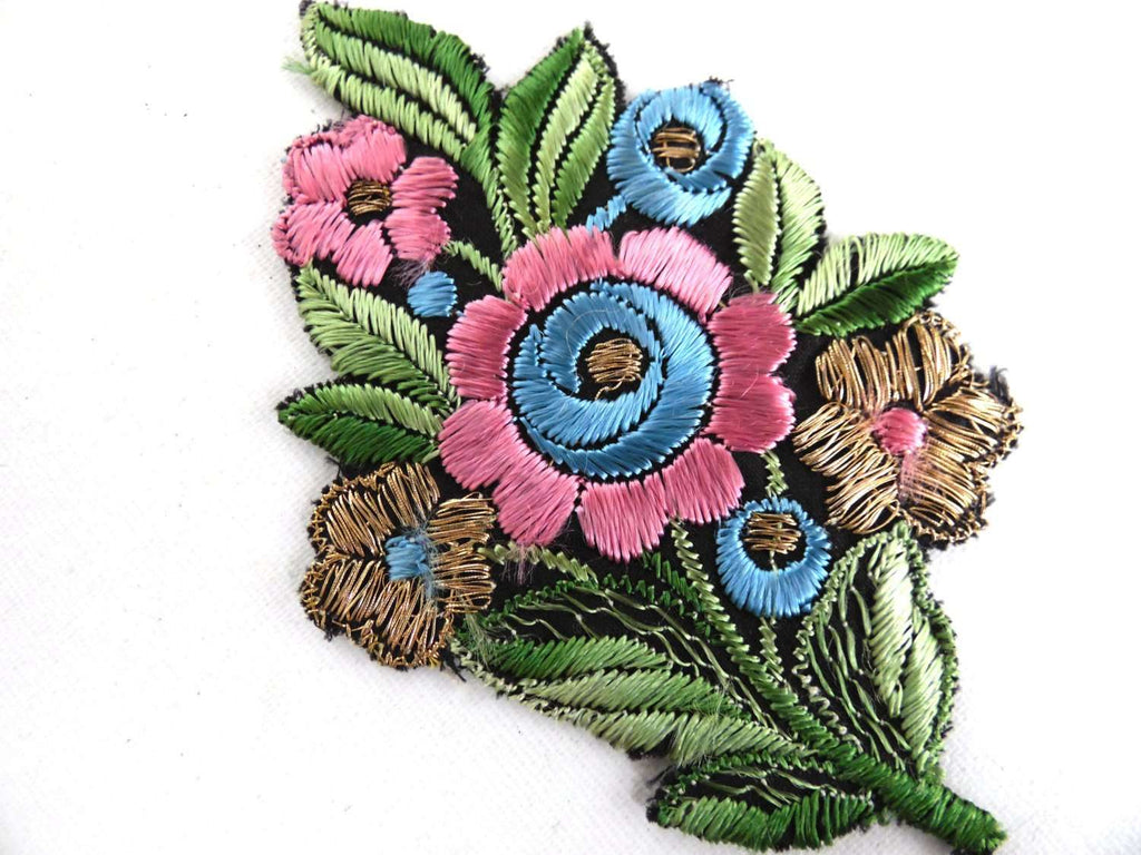 1930s Flower applique, Vintage embroidered applique. Vintage floral pa ...