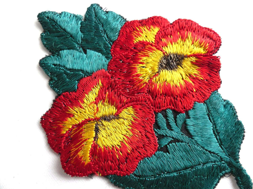 Applique, Flower applique, 1930s vintage embroidered applique. Vintage ...