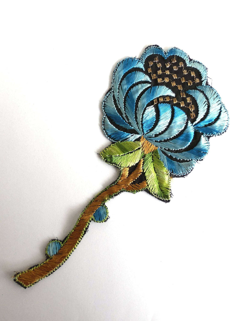 Antique Flower Applique 1930s vintage embroidered applique. Vintage fl ...