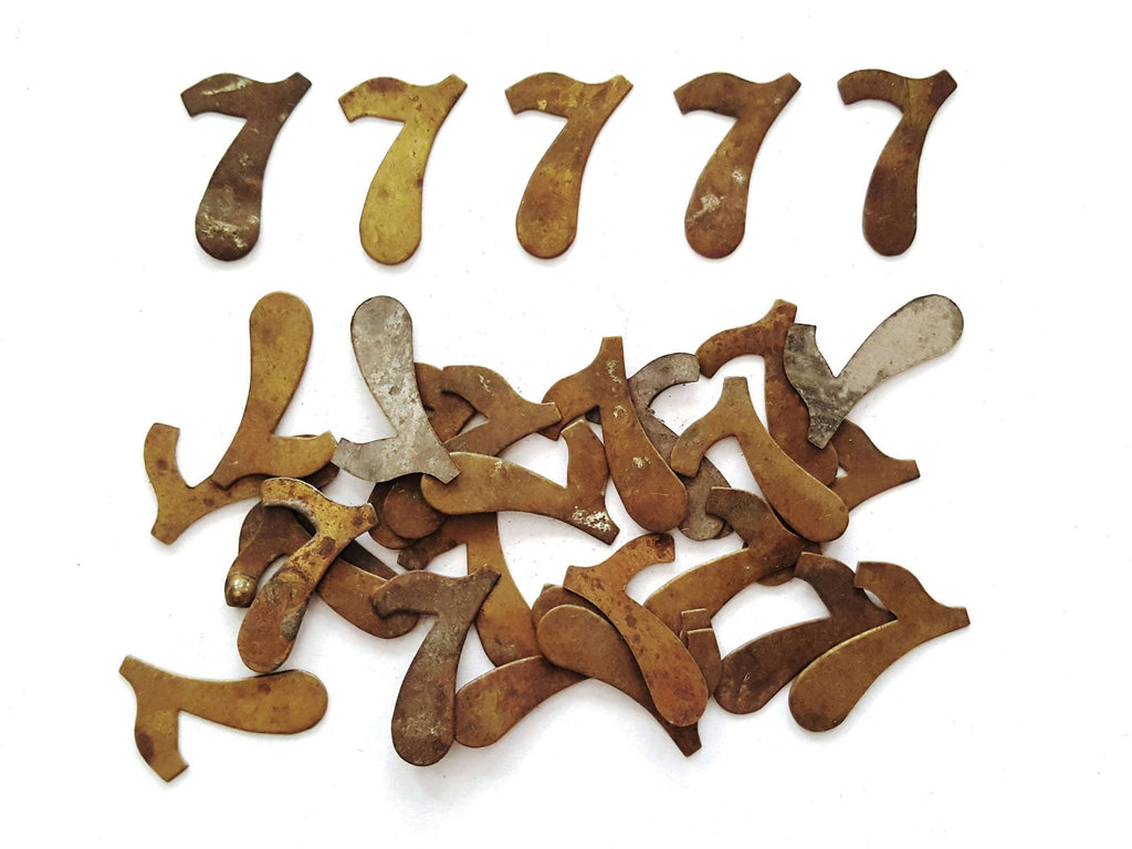 ONE Antique Seven, Number 7, Authentic Shabby Brass Number Seven. Room ...