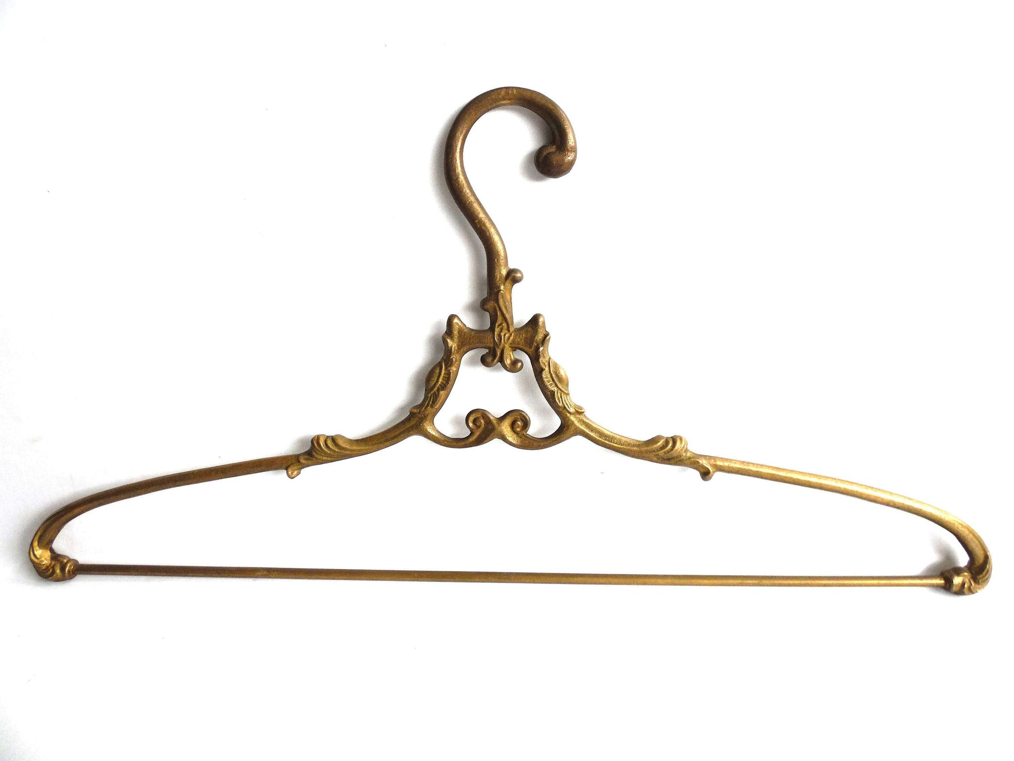 1 (one) Brass Clothes Hanger, Clothes Hangers, Antique French Coat han ...