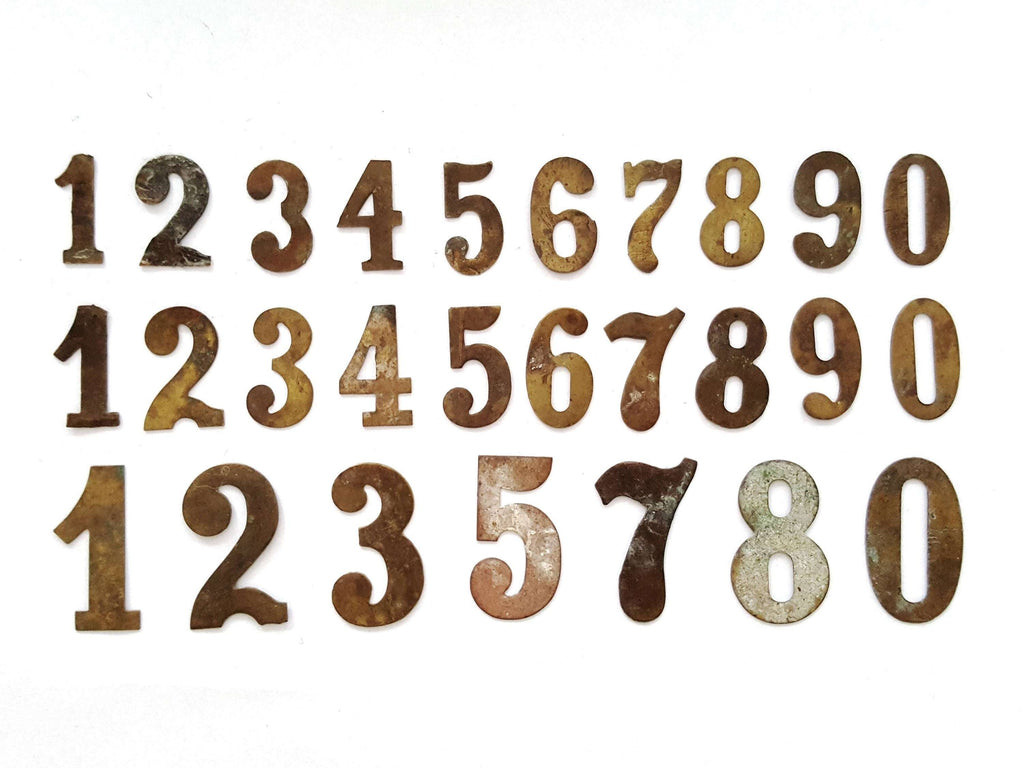 ONE Antique Six or Nine, Number 6 or 9, Authentic Shabby Brass Number ...