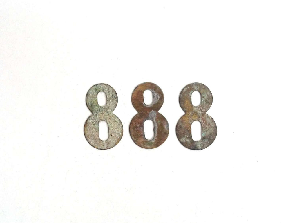 ONE Antique Eight, Number 8, Authentic Shabby Brass Number Eight. Room ...