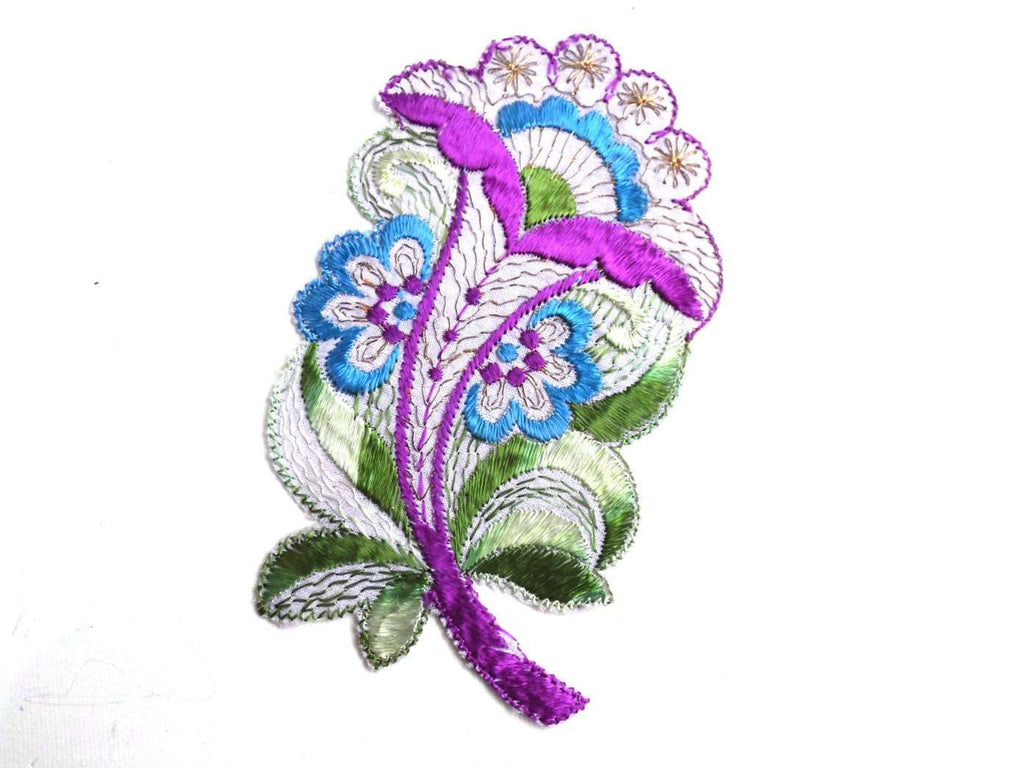 Applique, Flower applique, 1930s vintage embroidered applique. Vintage ...