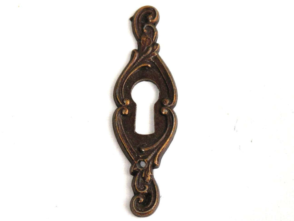 1 (ONE) Brass plated keyhole plate, Keyhole cover, escutcheon, key hol ...