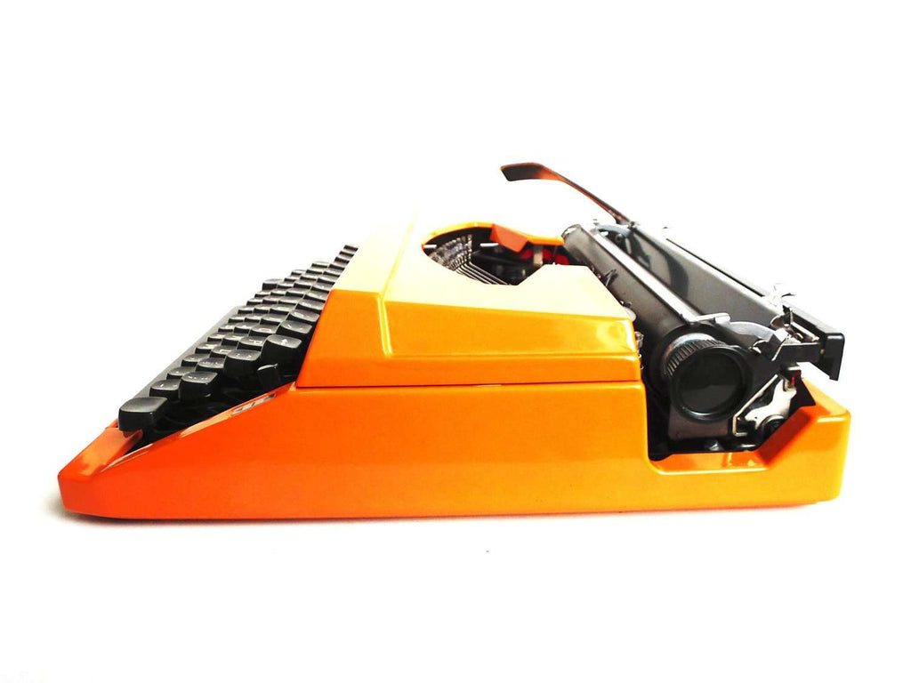 1970's Orange typewriter, Silver-Reed SR 100 working typewriter made i ...
