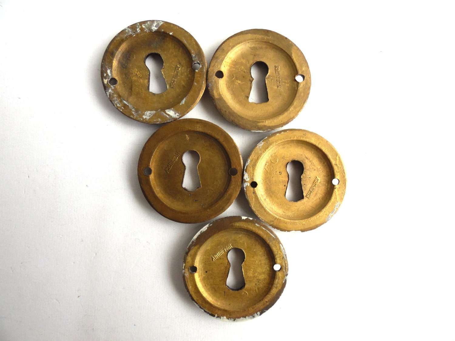 1 (ONE) Brass Keyhole cover, Solid brass Key Hole Frame, Made in Italy ...