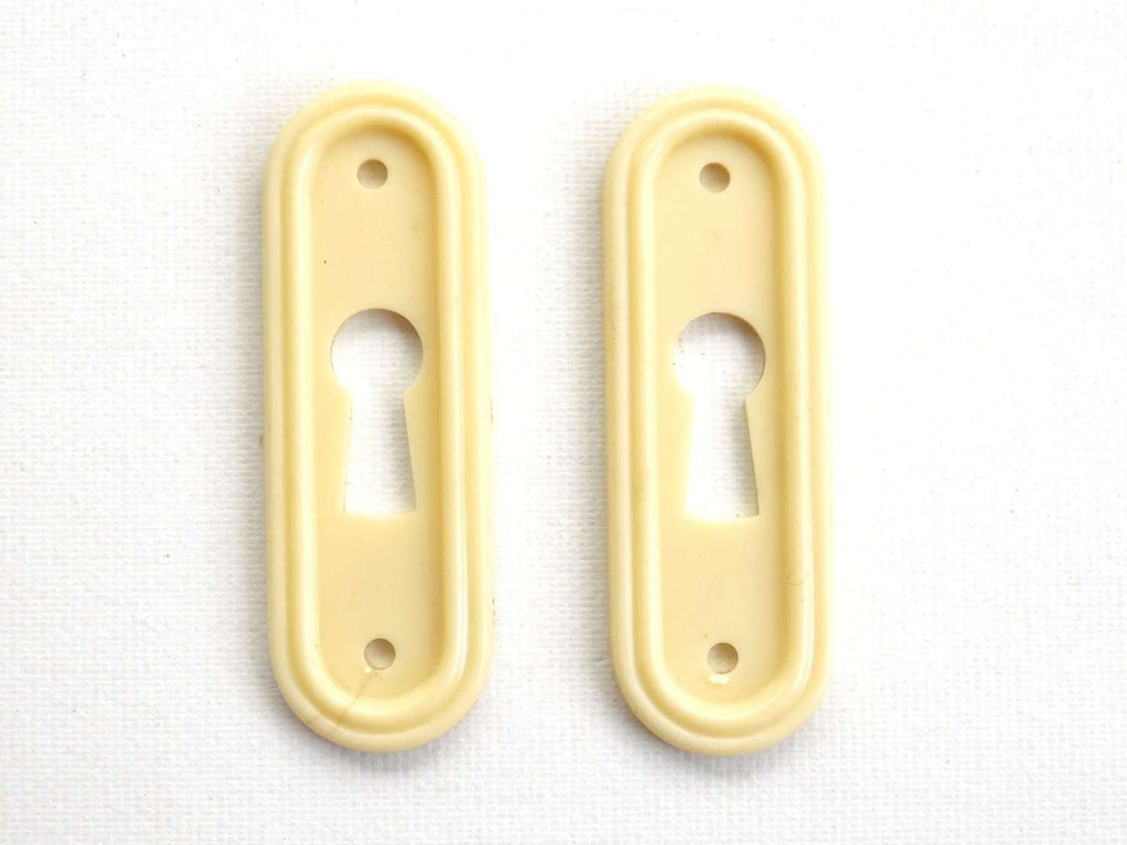 1 Vintage Keyhole cover plastic rounded escutcheon keyhole frame / pla ...