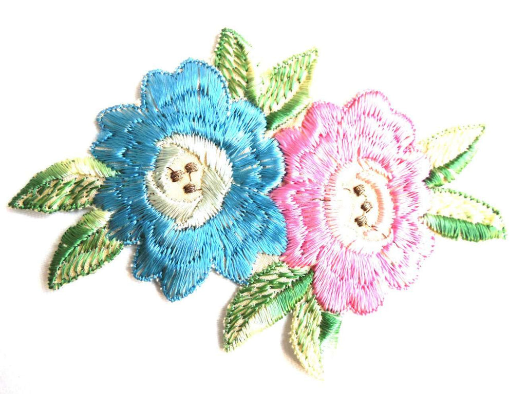 Applique, Flower applique, 1930s vintage embroidered applique. Vintage ...