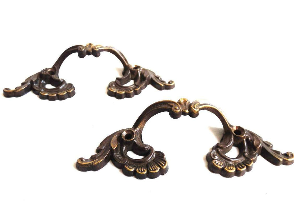 Vintage Brass Drawer Handle / Small Ornate Drawer Pull, Door Handle ...