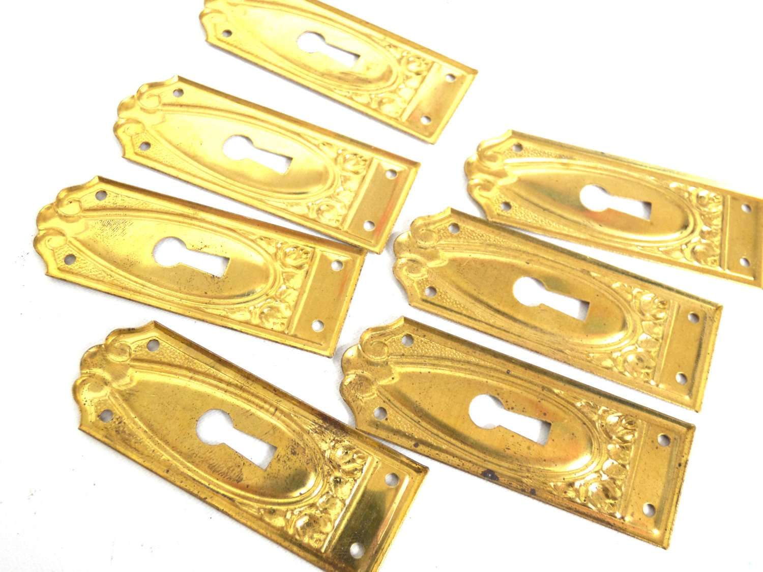 1 (ONE) Keyhole cover. Brass Stamped keyhole frame, furniture decorati ...