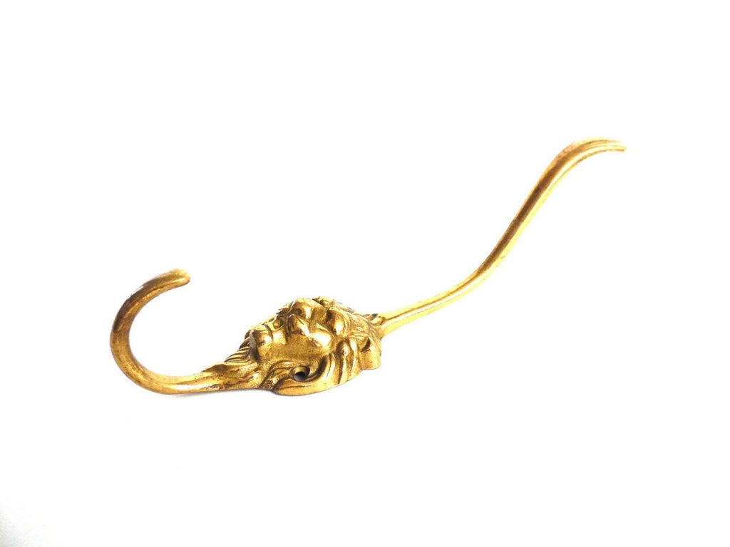 Lion hook. Solid Brass Lion Head Wall hook - Coat hooks. Decorative an ...