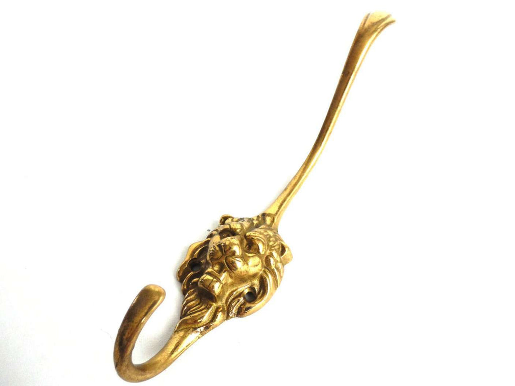 Lion hook. Solid Brass Lion Head Wall hook - Coat hooks. Decorative an ...