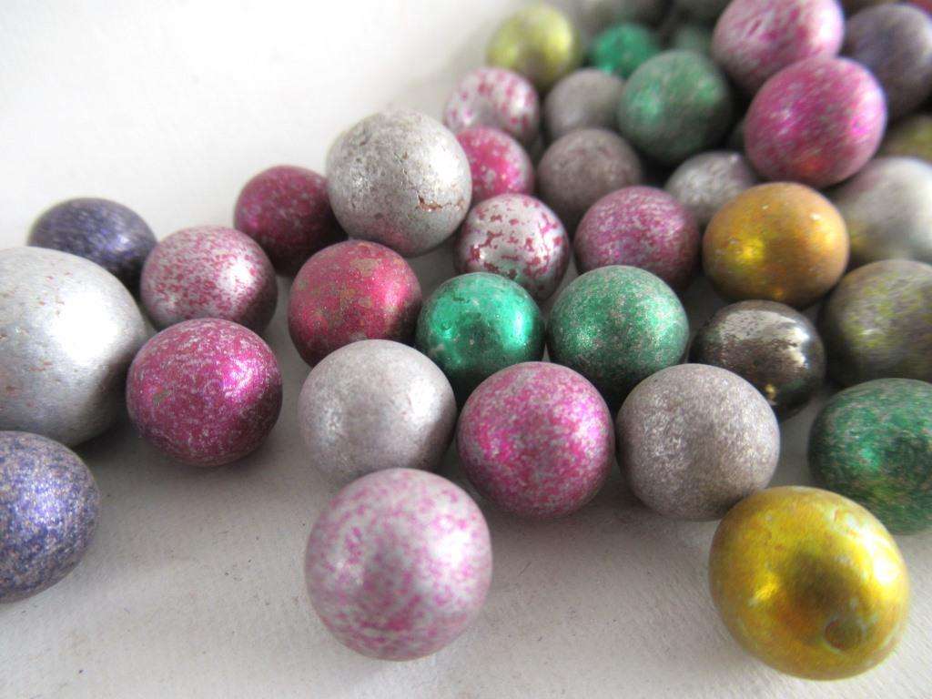 Antique Marbles, Mix of 100 Very Small Rare Clay Marbles, mixed colors ...