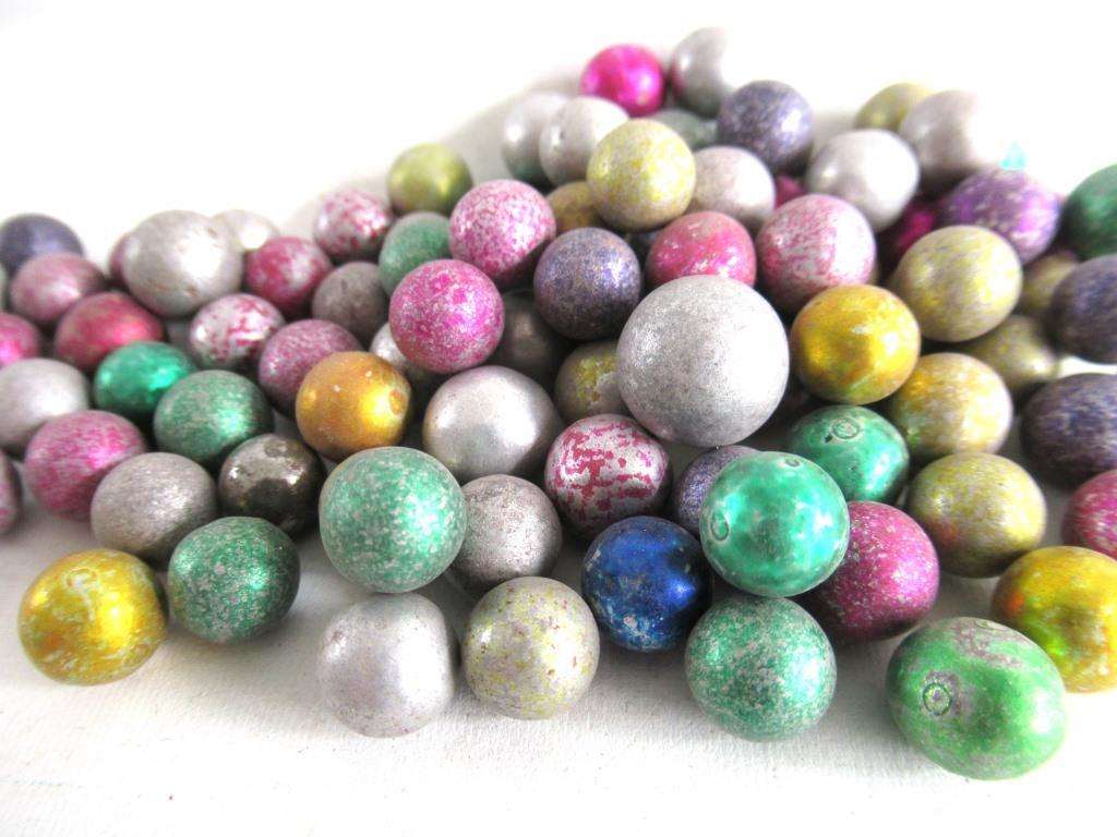Antique Marbles, Mix of 100 Very Small Rare Clay Marbles, mixed colors ...