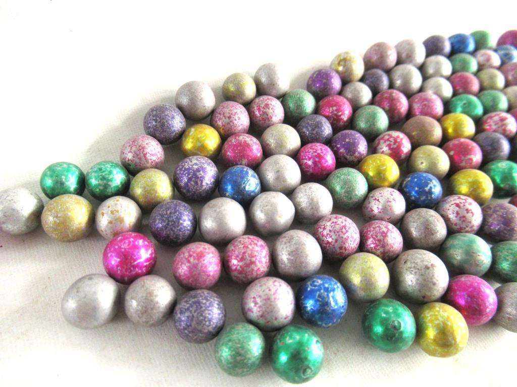 Mix of 100 Very Small Rare Clay Marbles, mixed colors. Colored Jewelry ...