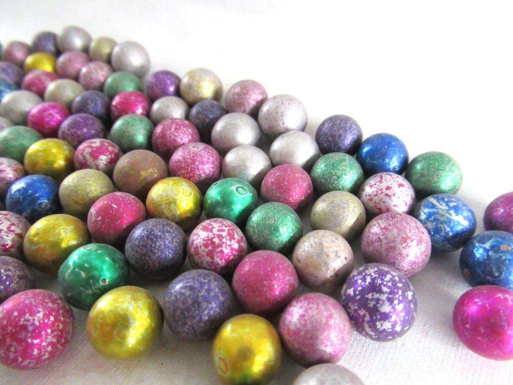 Mix of 100 Very Small Rare Clay Marbles, mixed colors. Colored Jewelry ...