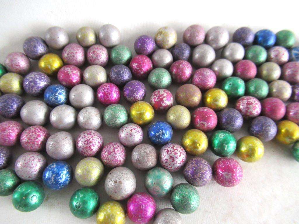 Mix of 100 Very Small Rare Clay Marbles, mixed colors. Colored Jewelry ...