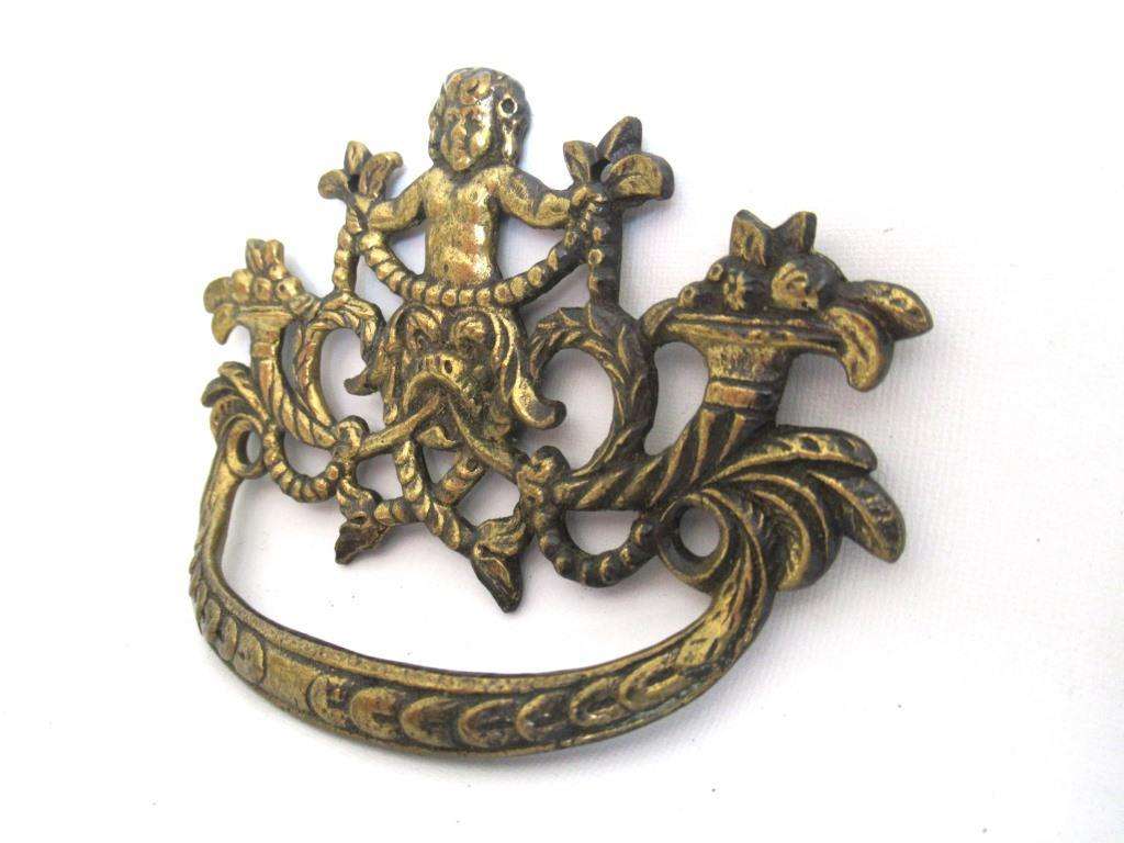 Drawer Handle with cherub, Antique Ornate drawer handle, Escutcheon, F ...