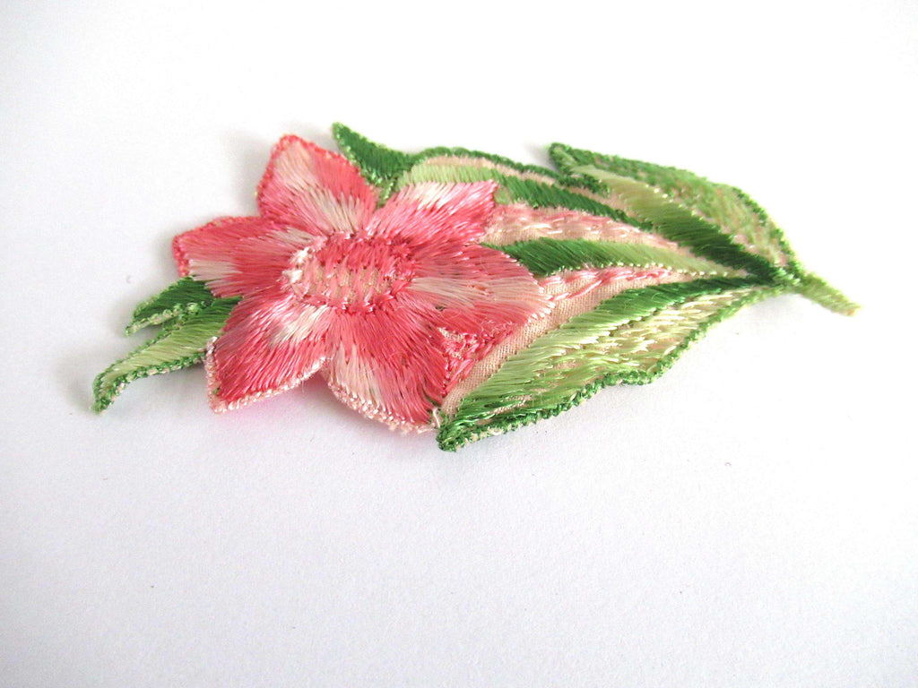 1930s Flower applique, Vintage embroidered applique. Vintage floral pa ...