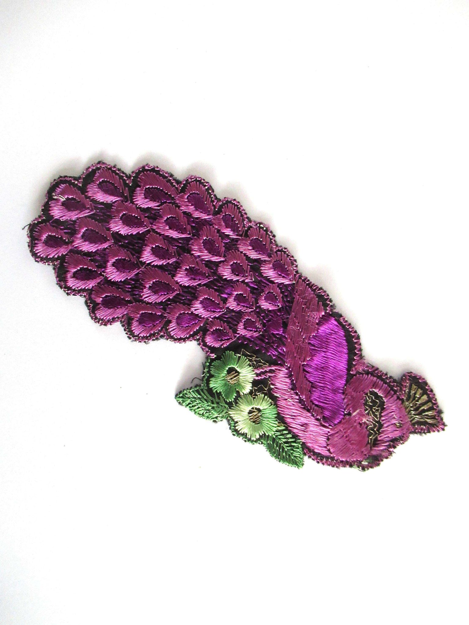 Peacock Applique 1930s Antique Embroidered Peacock applique, patch. Vi ...