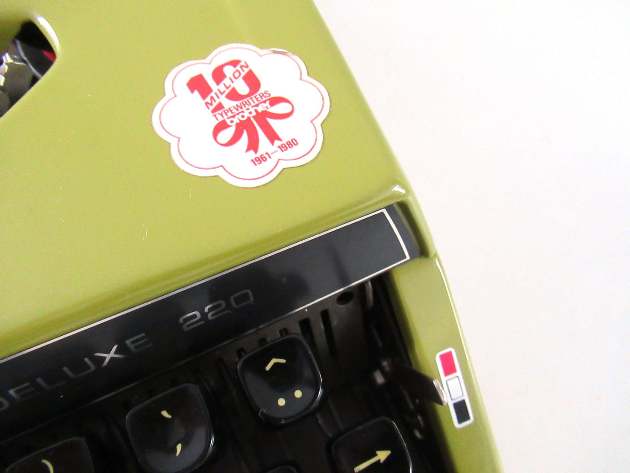 Brother Deluxe 220 working typewriter. Green metal body, two tone ink ...