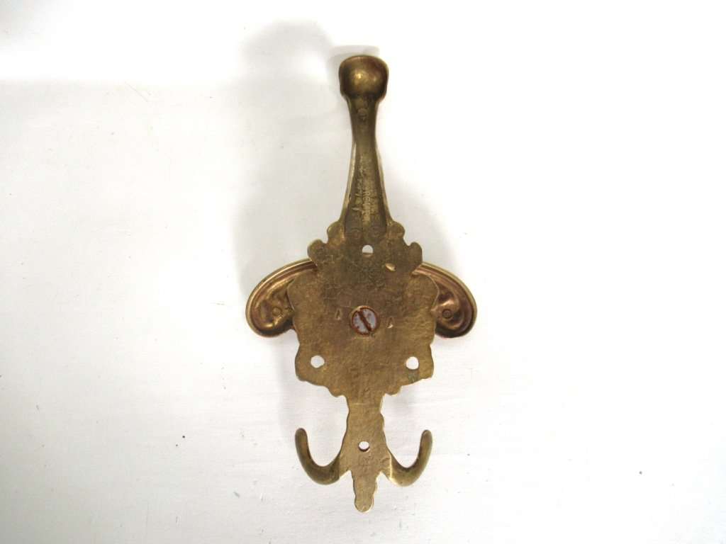 1 (ONE) Antique Coat hook, Wall hook, Solid Brass Ornate Victorian sty ...