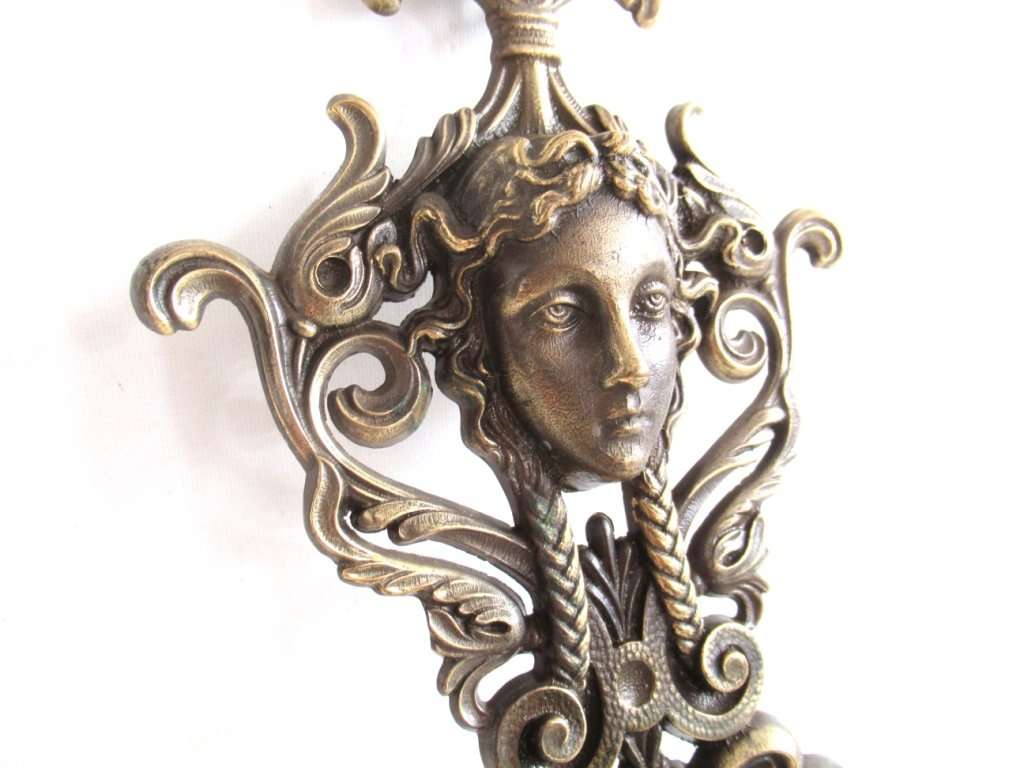 Antique Solid Brass Victorian Style Coat hook, Woman, Angel Wall hook ...