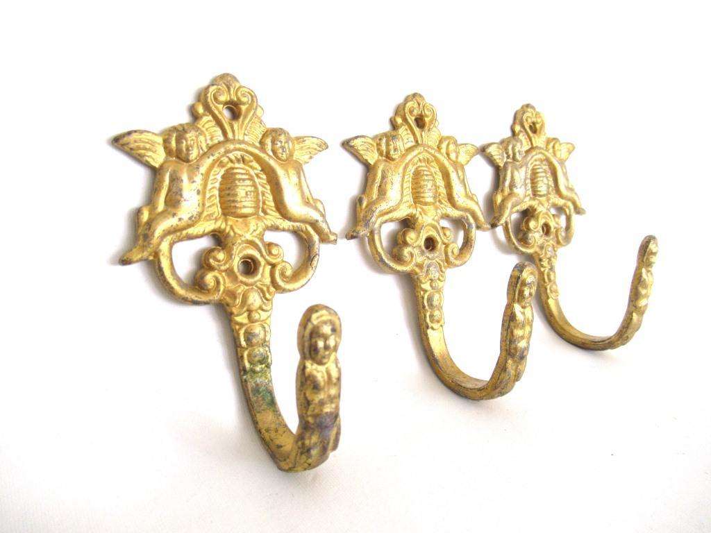 Set of 3 Cherub hooks, Kitchen hooks, Towel hooks, Victorian Style, An ...
