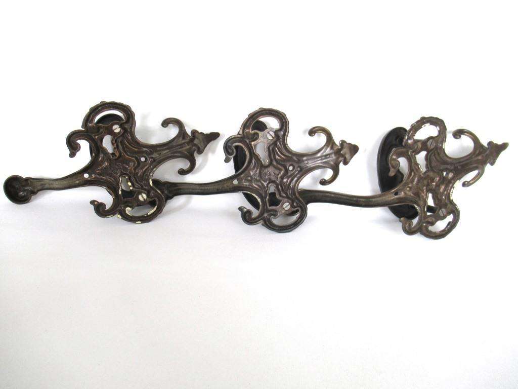 Set of 3 Vintage Large Ornate Victorian style Coat hooks, made in Ital ...